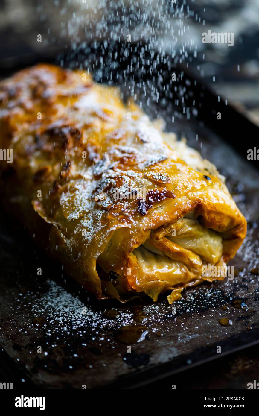 Strudel on dark background hi-res stock photography and images - Alamy