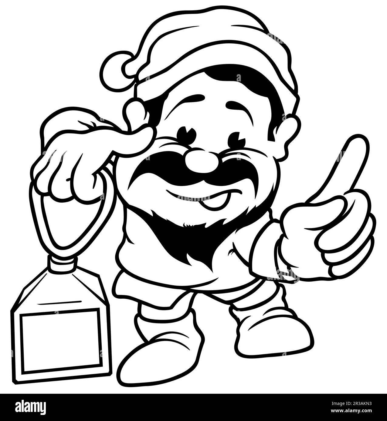 Drawing of a Dwarf with a Lantern in his Hand Stock Vector Image & Art ...