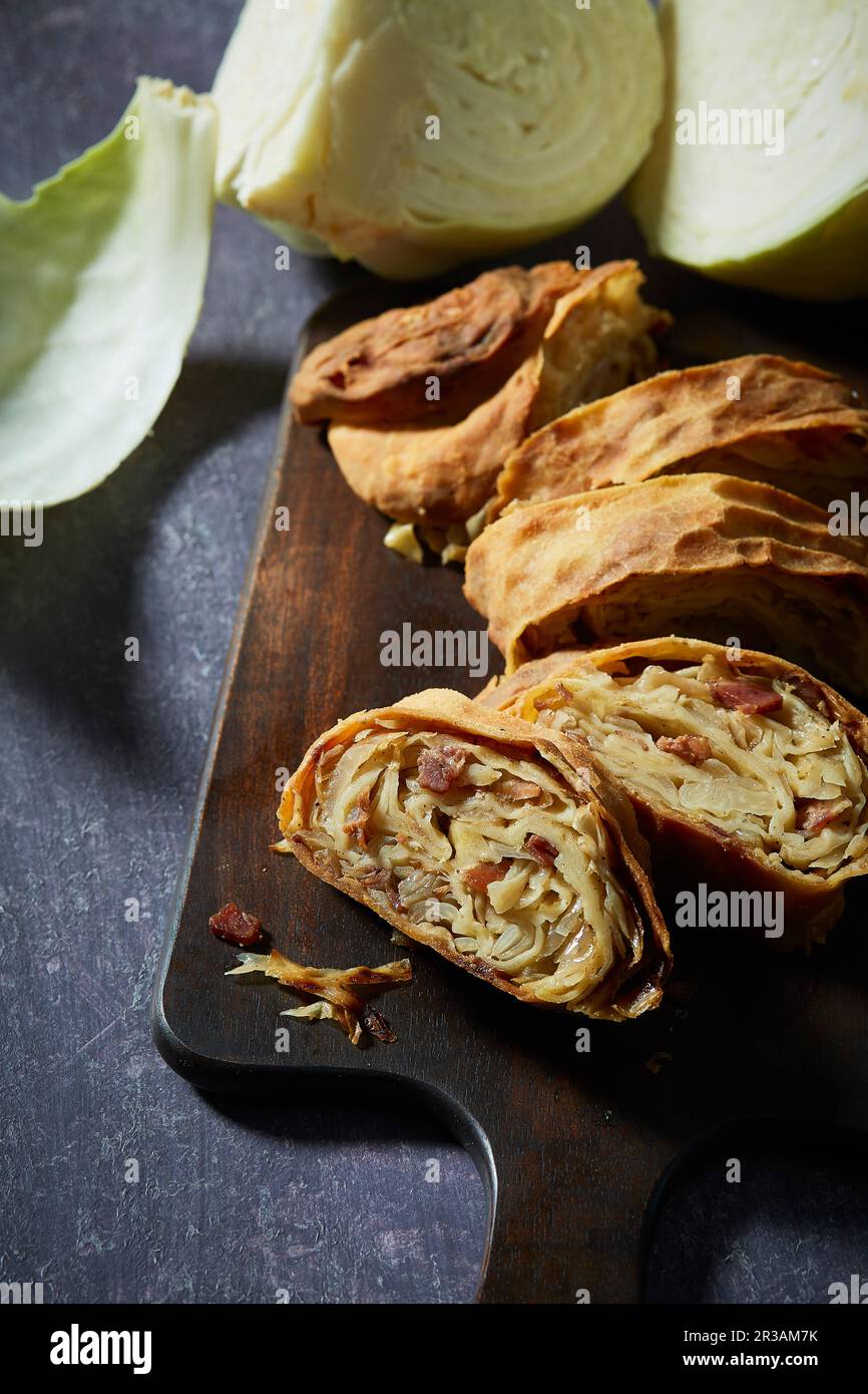 Cabbage pie (German Krautstrudel Stock Photo - Alamy