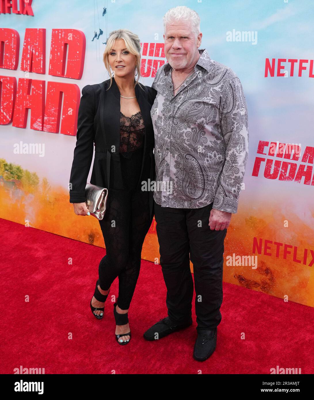 (L-R) Allison Dunbar and Ron Perlman arrives at the Netflix's FUBAR Los ...