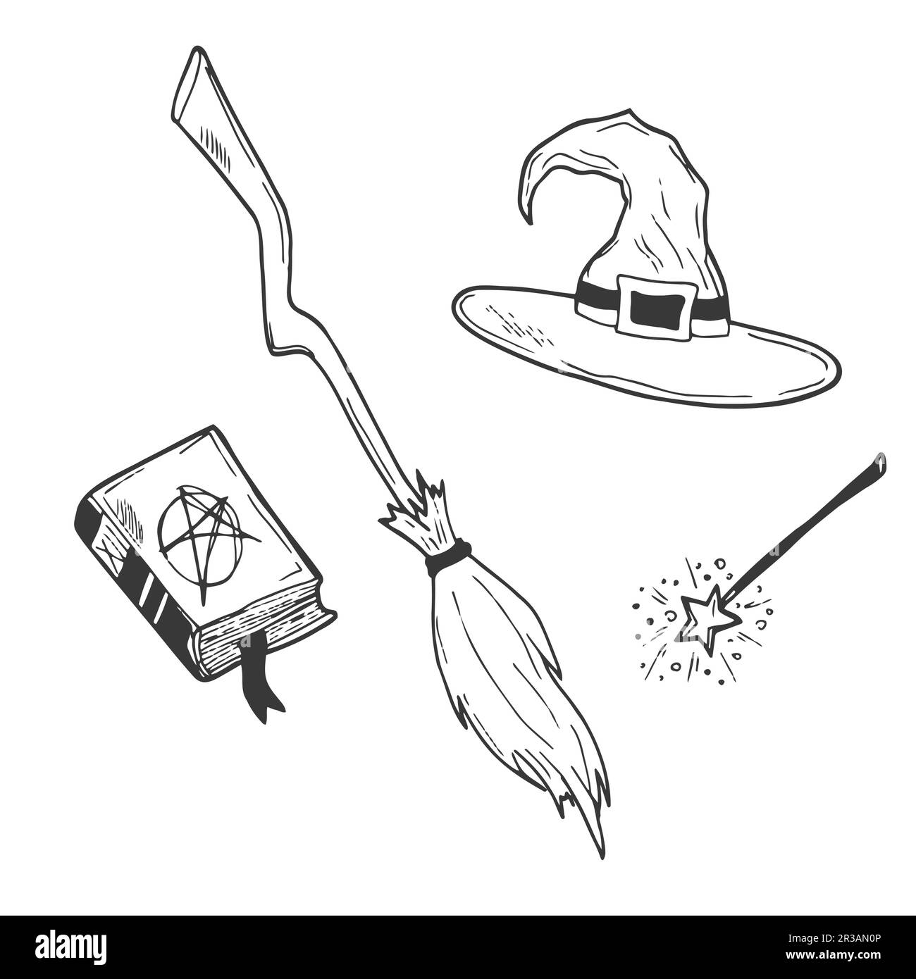 Halloween vector children Black and White Stock Photos & Images - Alamy