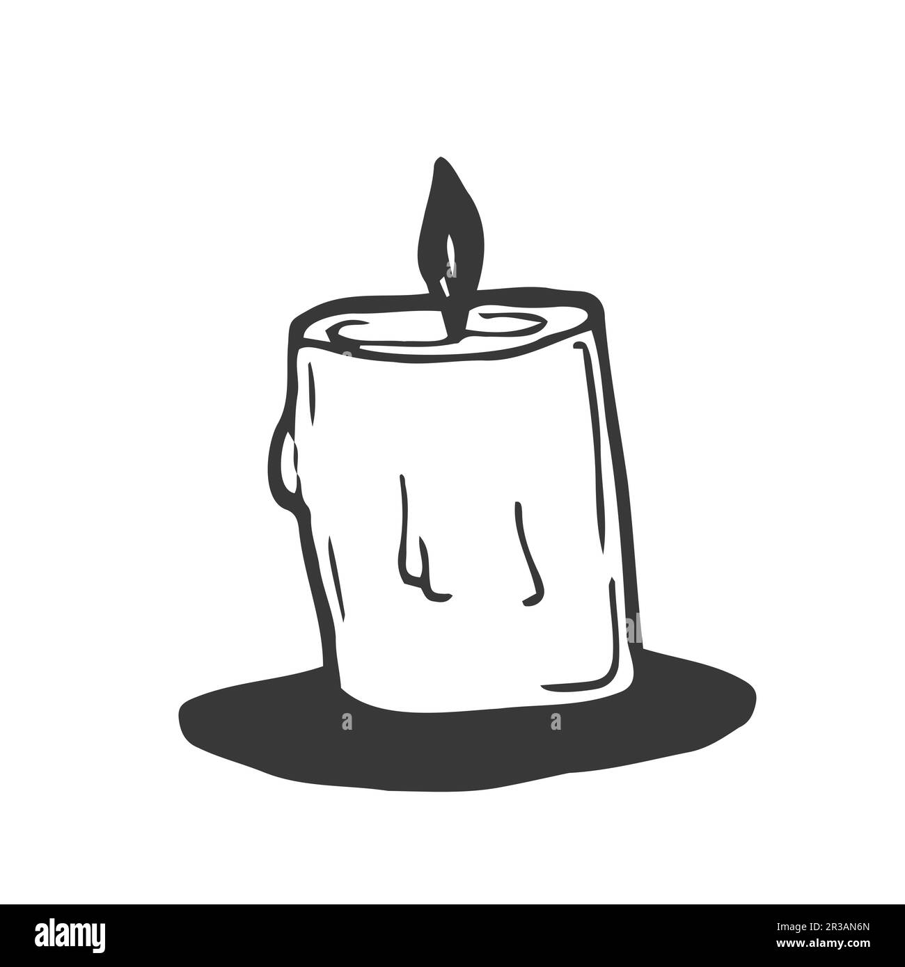 Candle vector illustration. Doodle style. Design icon, print, logo ...