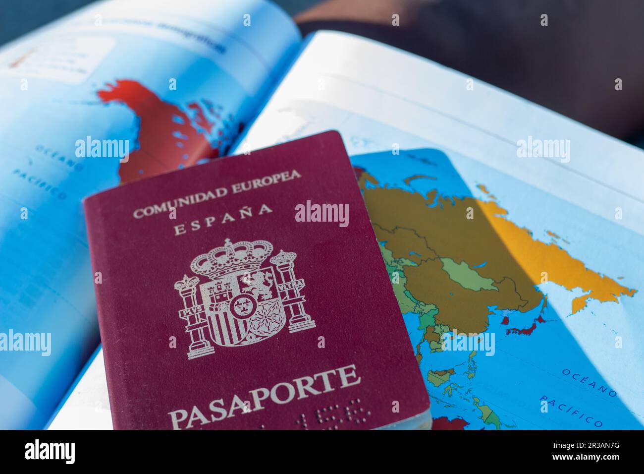 Passport of the European community, of Spain. With a background of a ...