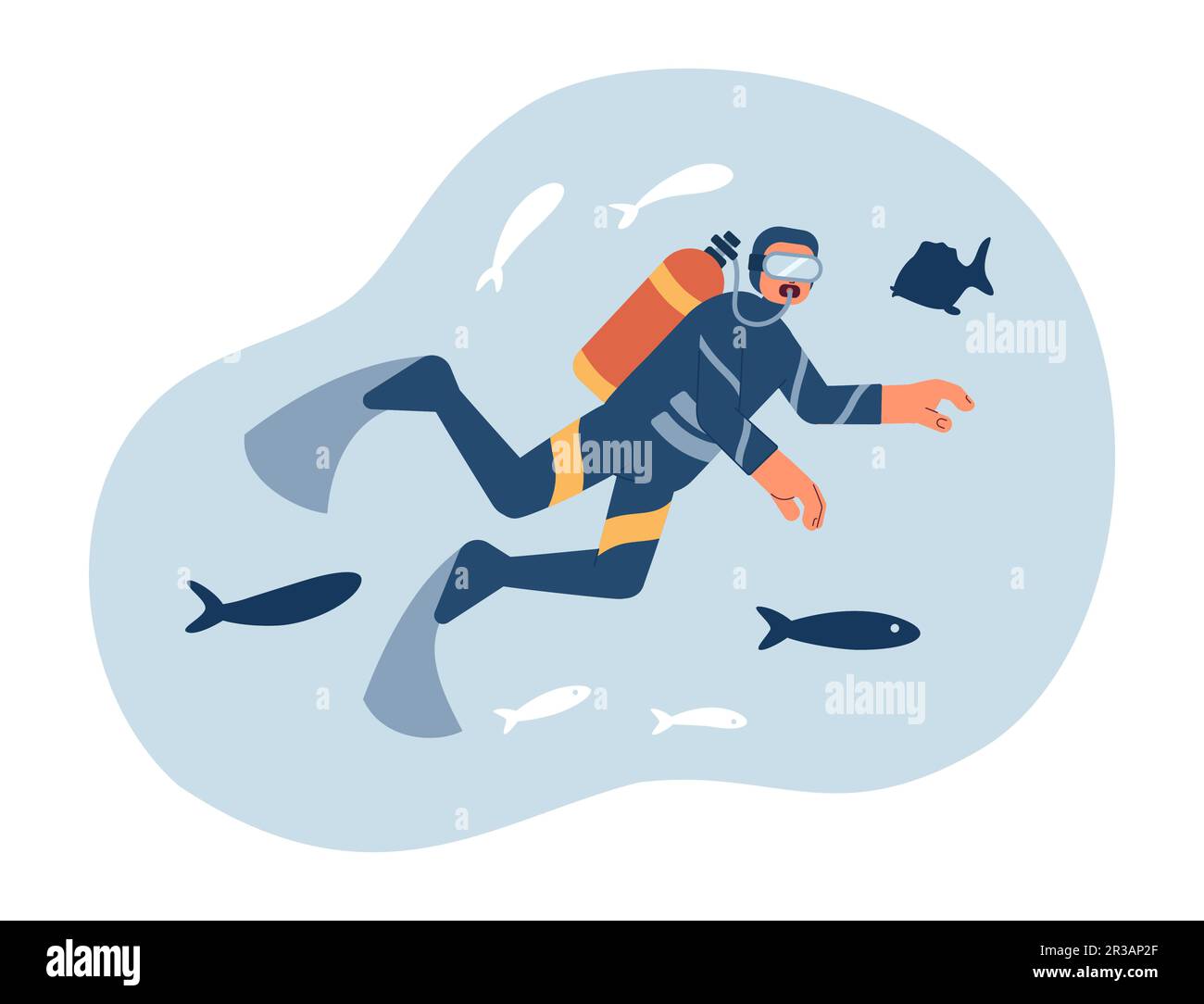 Scuba diving man fish Cut Out Stock Images & Pictures - Alamy