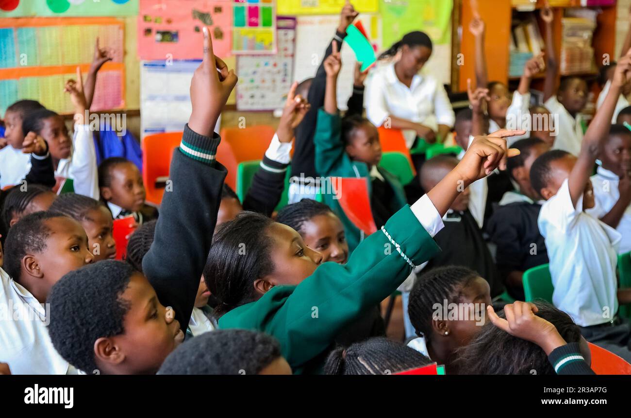 African Children in Primary School Classroom Stock Photo - Alamy