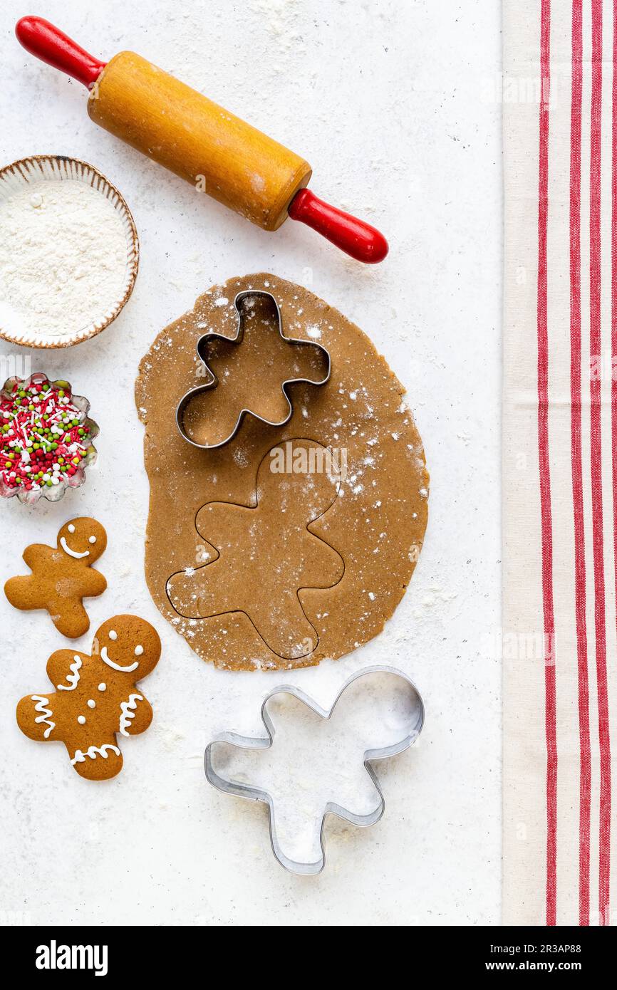 Gingerbread man cut out overhead hi-res stock photography and images ...