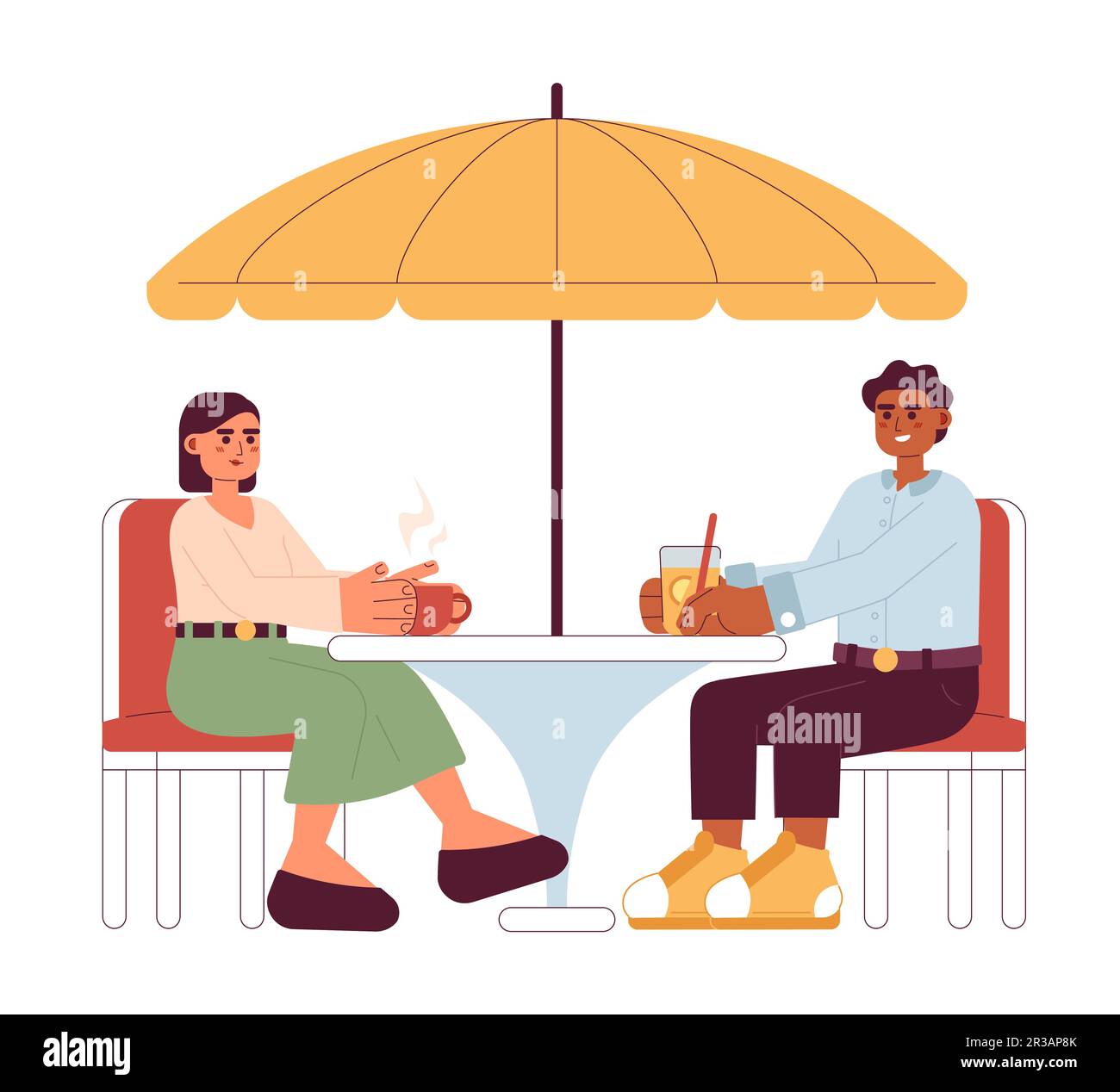 Friends at outdoor cafe Stock Vector Images - Alamy