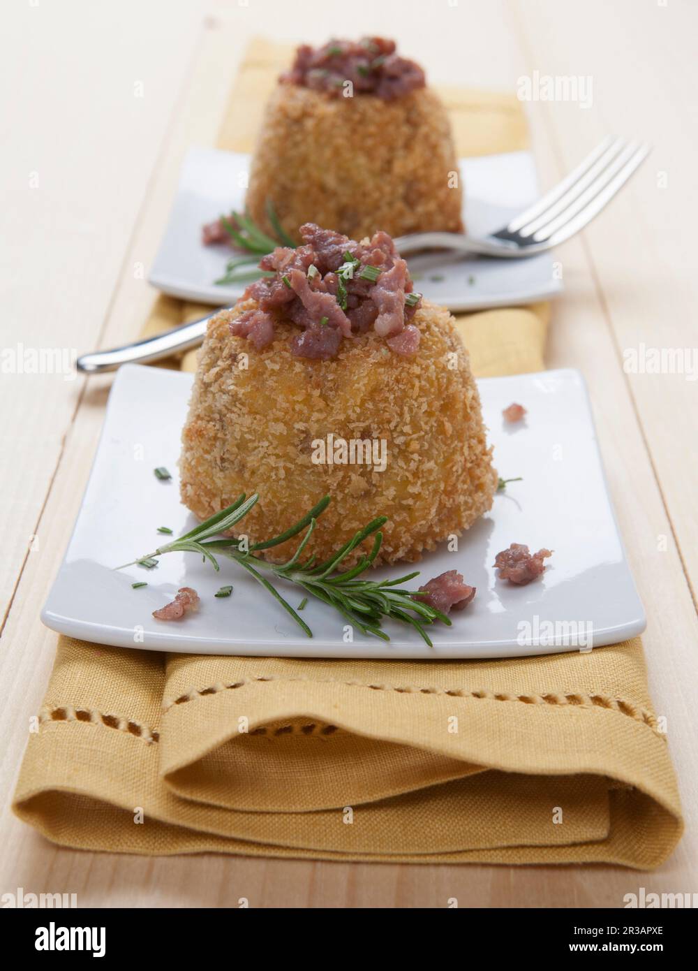 Fried minced meat cakes with rosemary Stock Photo - Alamy