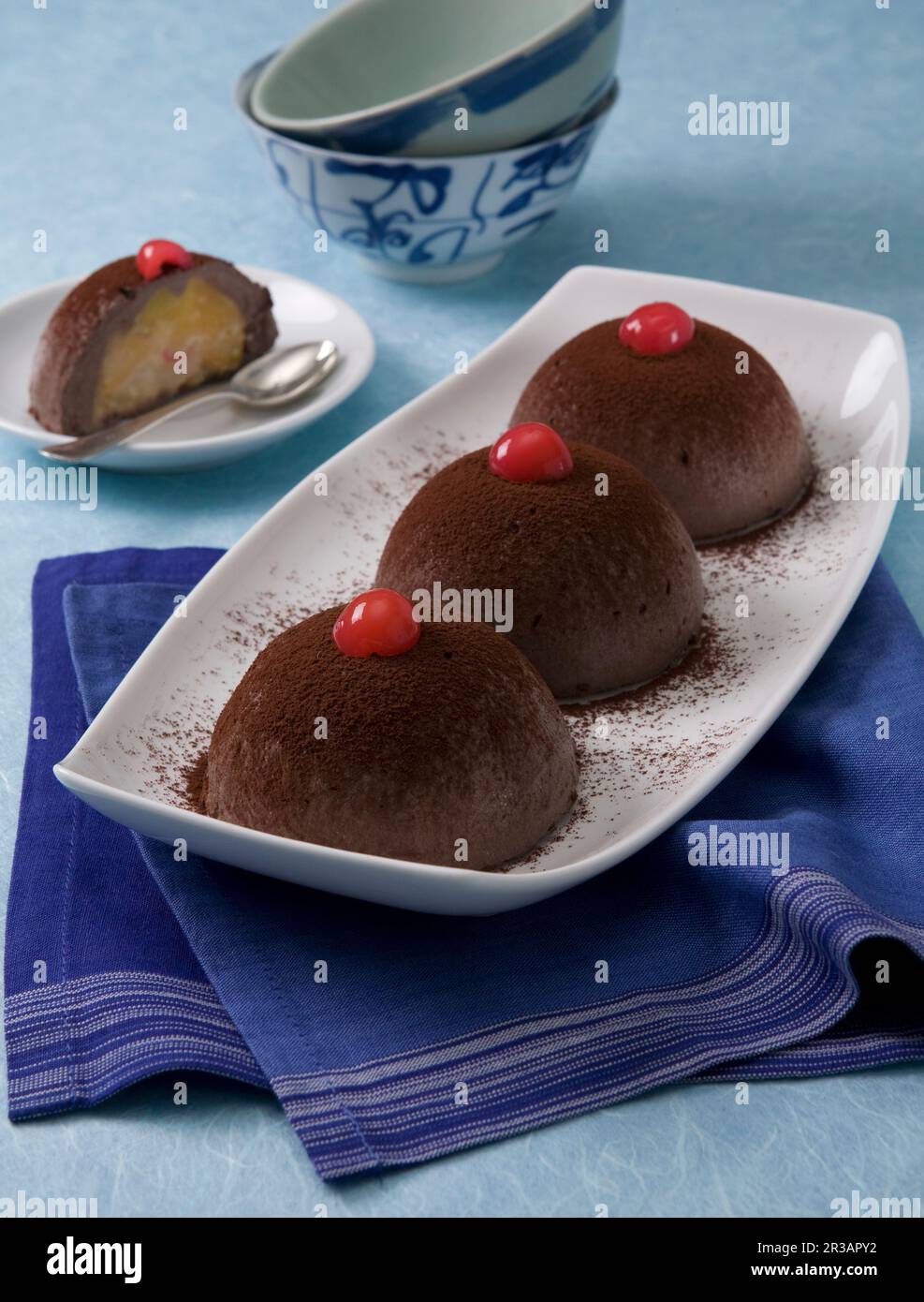 Ice cream dome cakes filled with a fruit and sponge filling Stock Photo ...