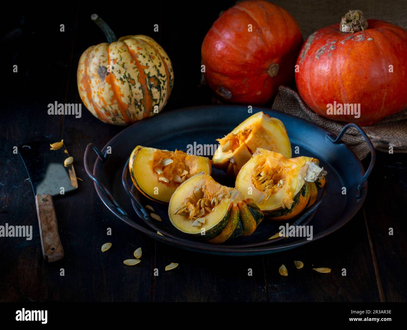 Fresh pumpkin cut open hi-res stock photography and images - Alamy