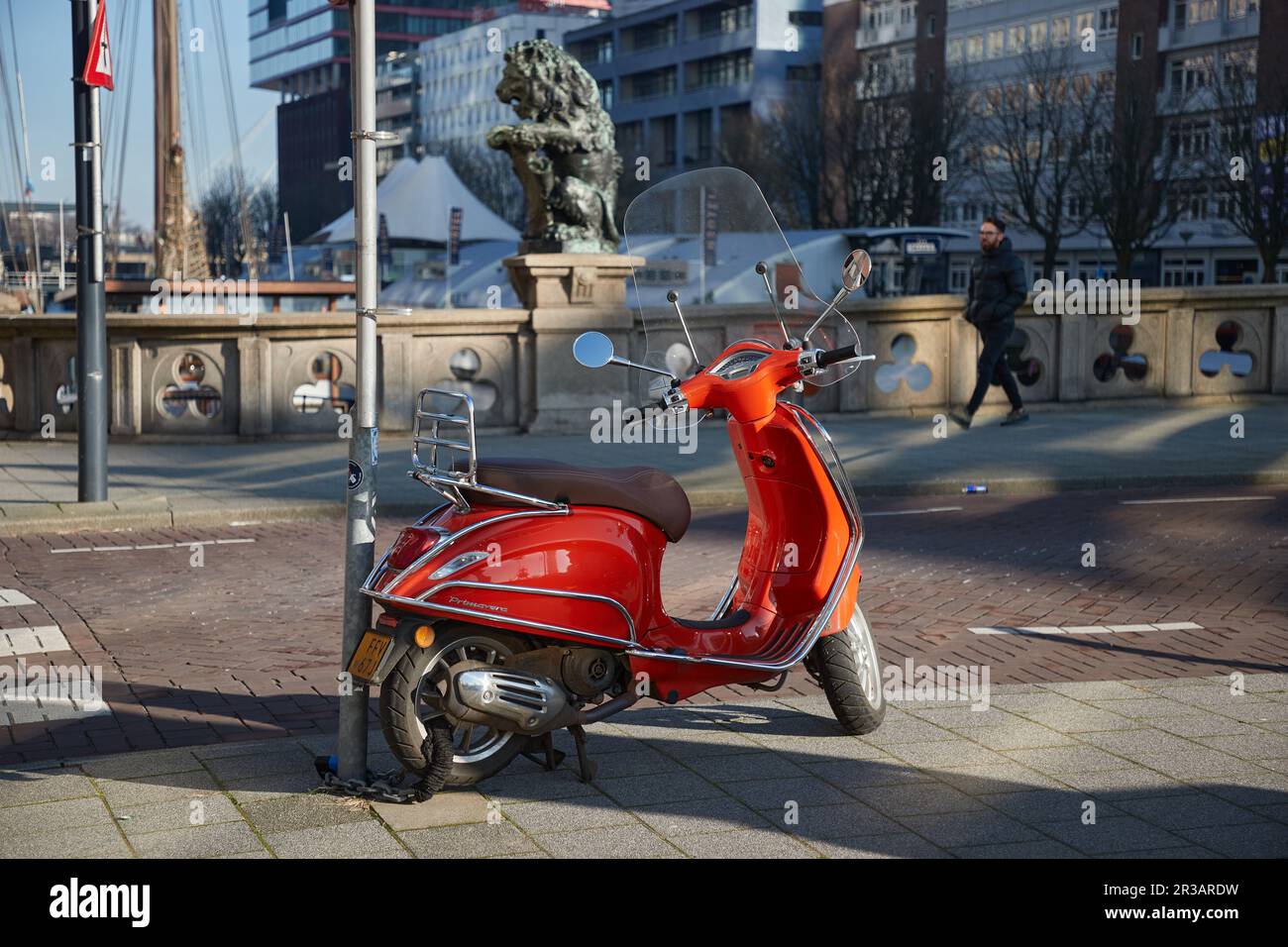 Vibrant red vespa scooter hi-res stock photography and images - Alamy