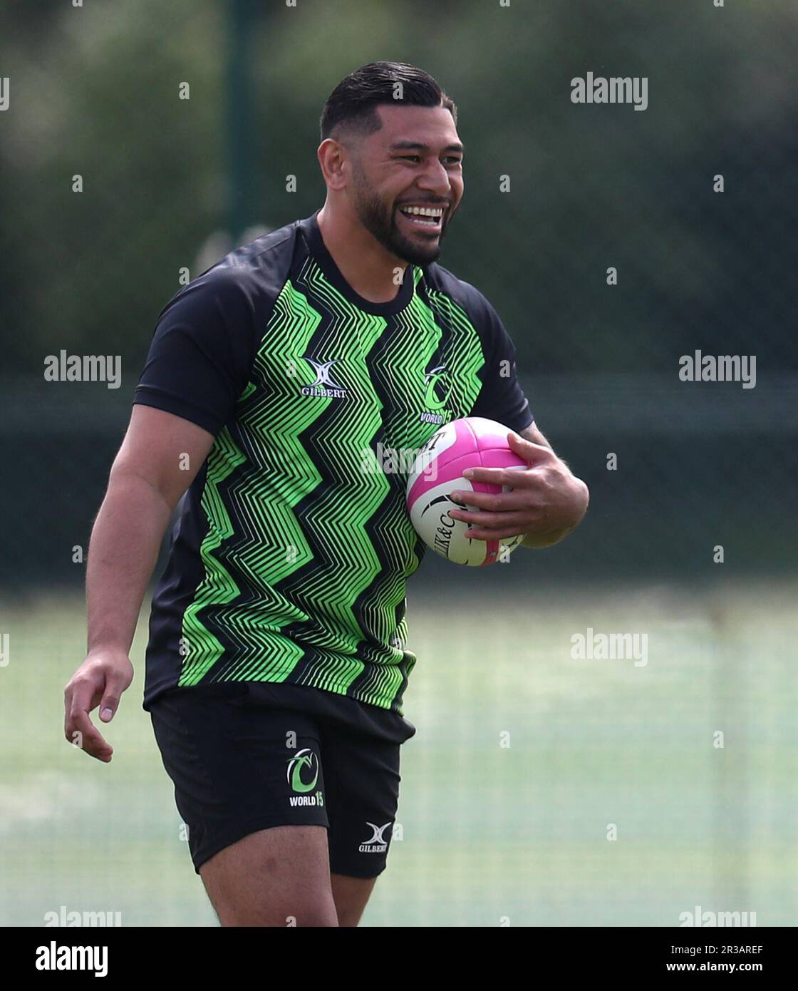 World XV's Charles Piutau during a training session at The Lensbury ...