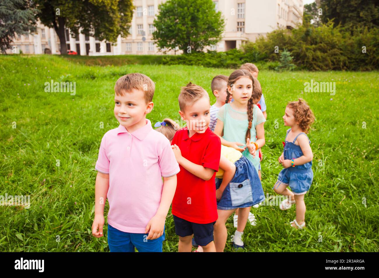 The children learn to follow their turn Stock Photo - Alamy