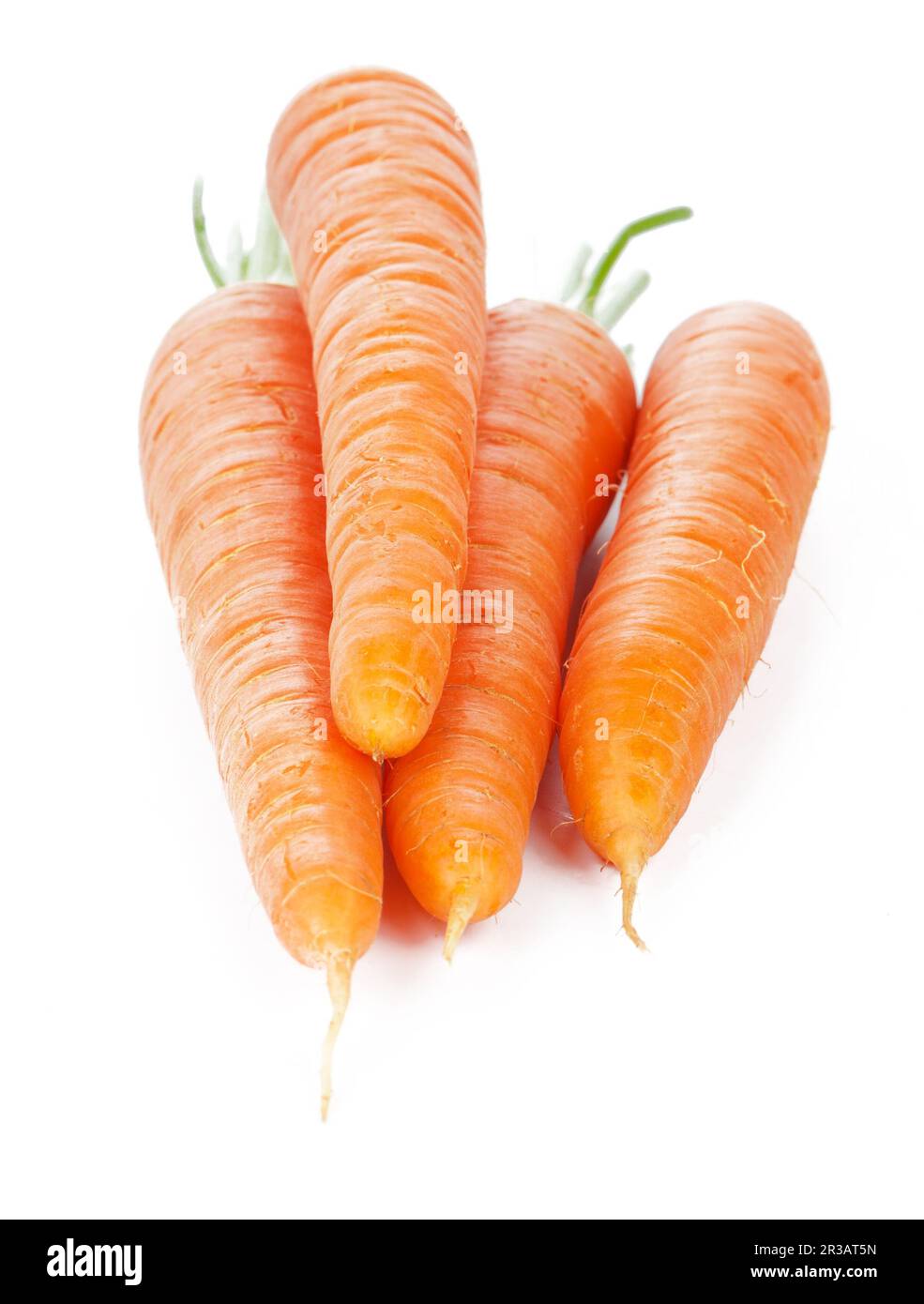 Isolated carrots. Heap of fresh carrots with stems isolated on white ...