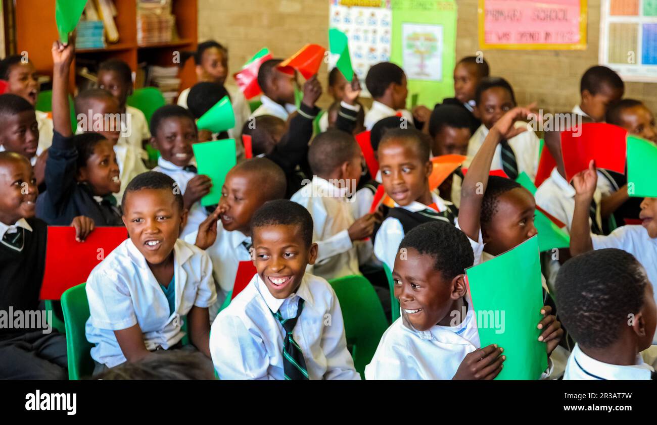 African Children in Primary School Classroom Stock Photo - Alamy