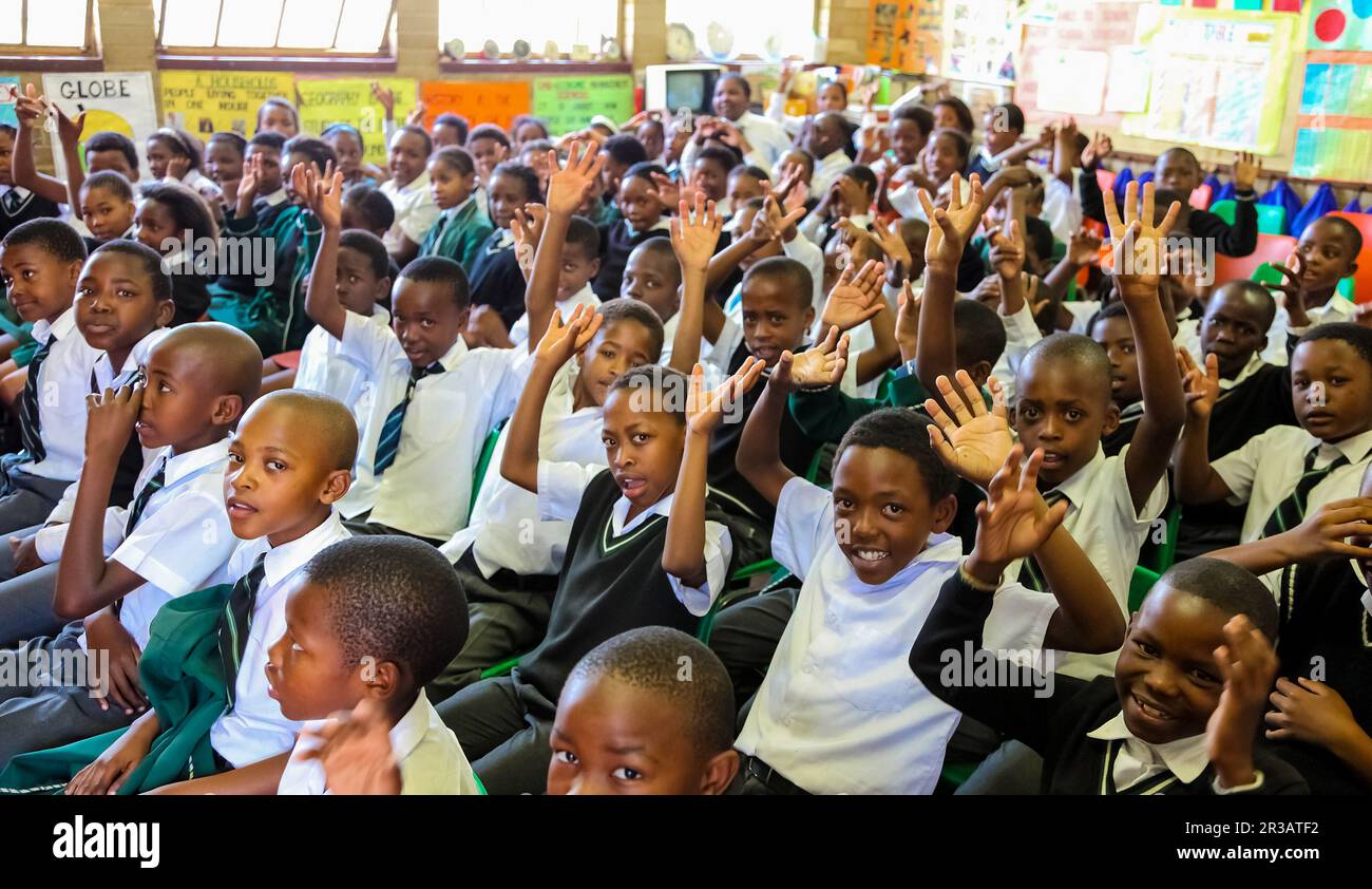 African Children in Primary School Classroom Stock Photo - Alamy