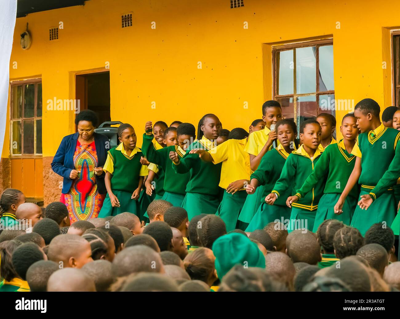 African Primary School children at morning assembly Stock Photo - Alamy