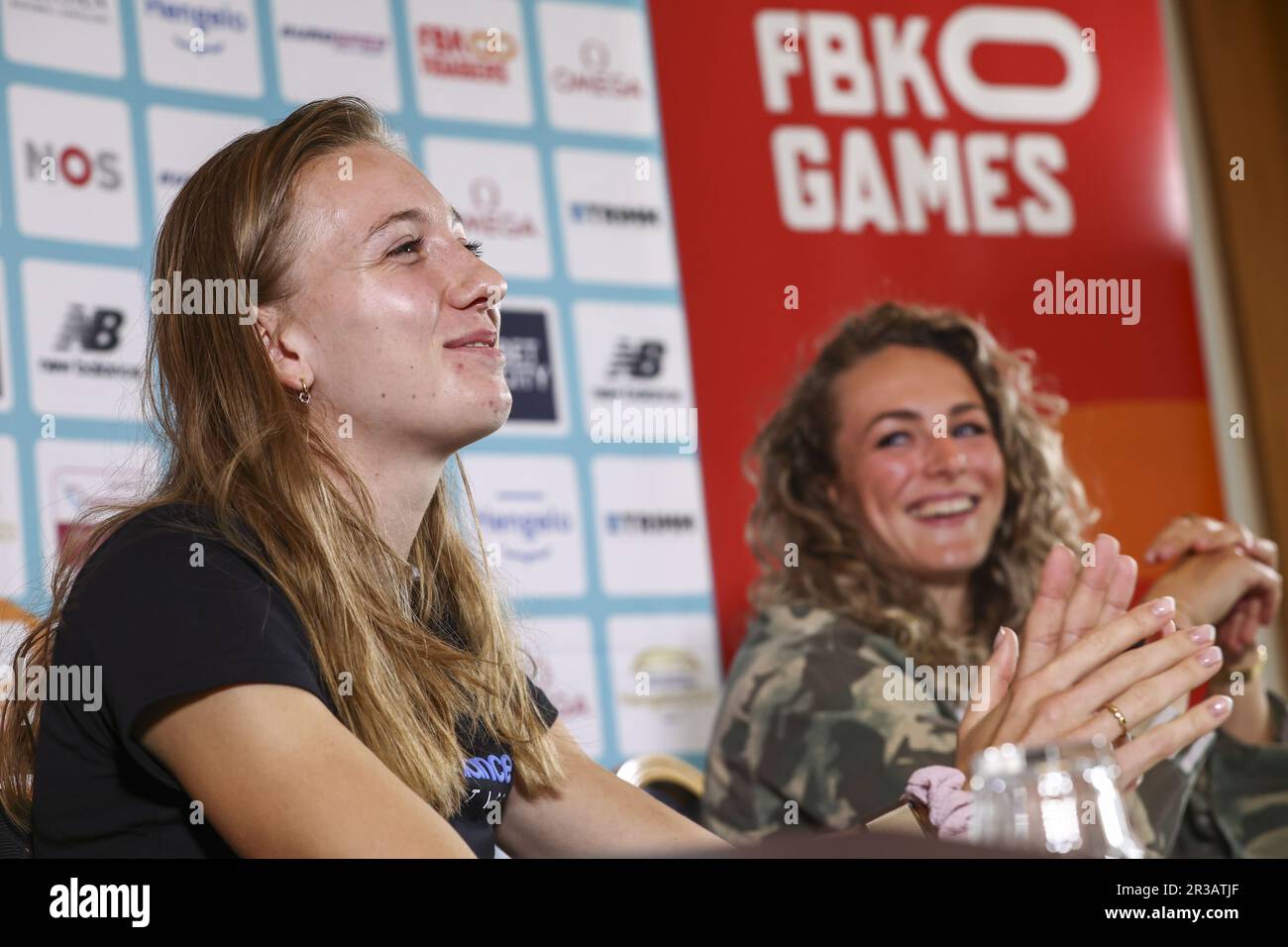 ARNHEM - Femke Bol and Lieke Klaver (lr) during the press conference ...