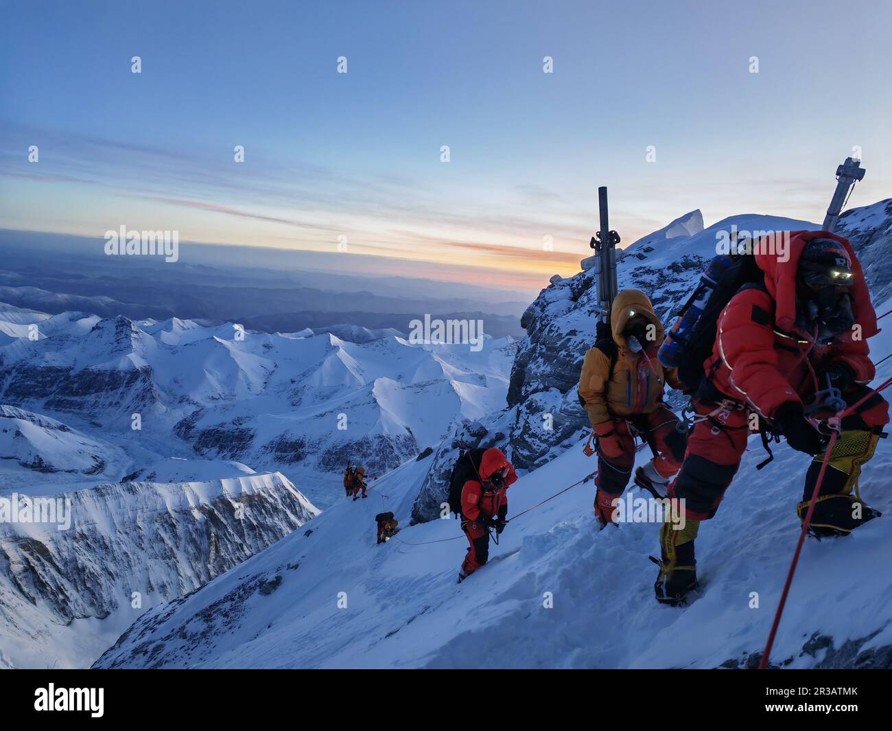 Lhasa. 23rd May, 2023. Members of a Chinese expedition team head for ...