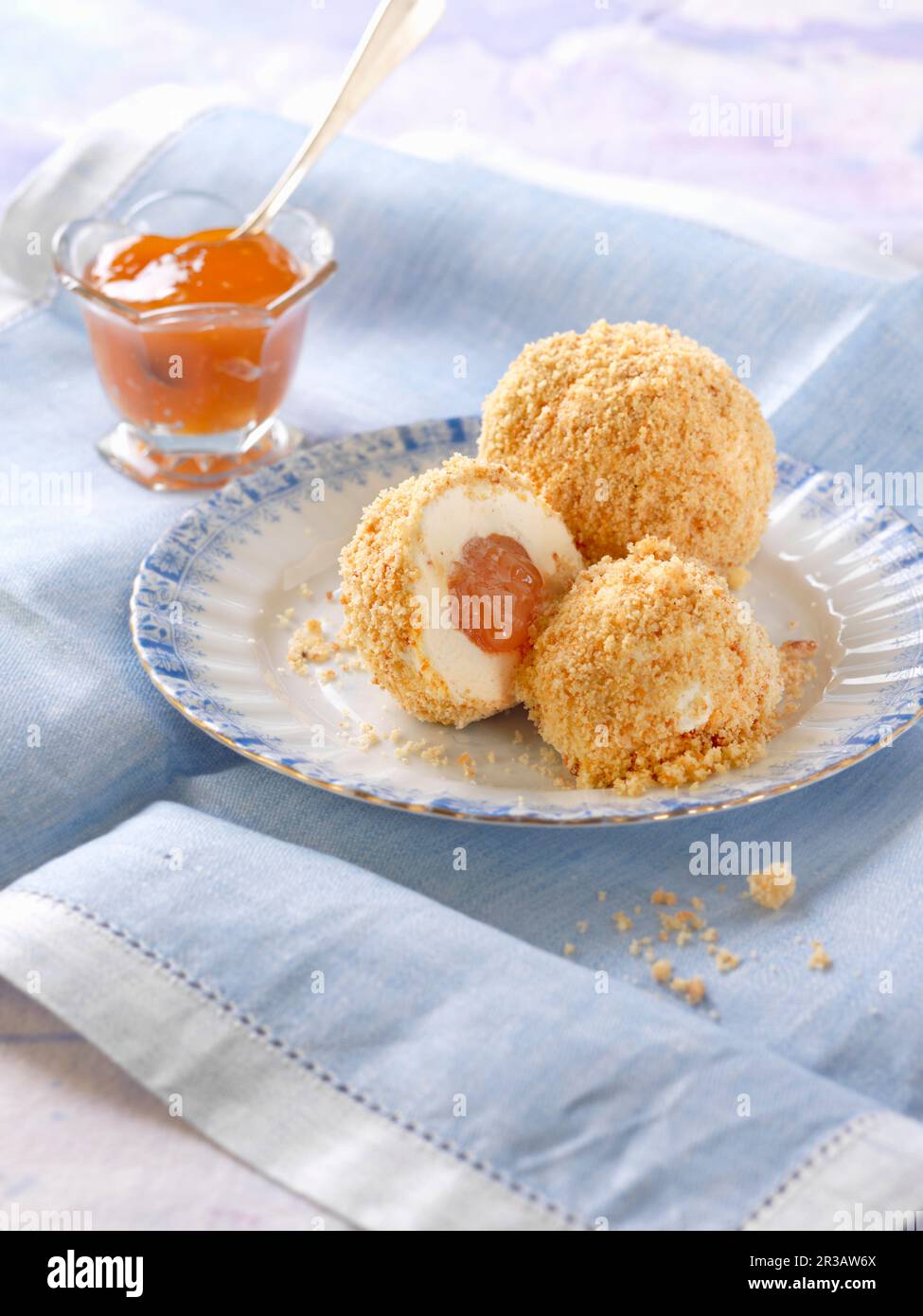 Ice cream apricot dumplings Stock Photo - Alamy