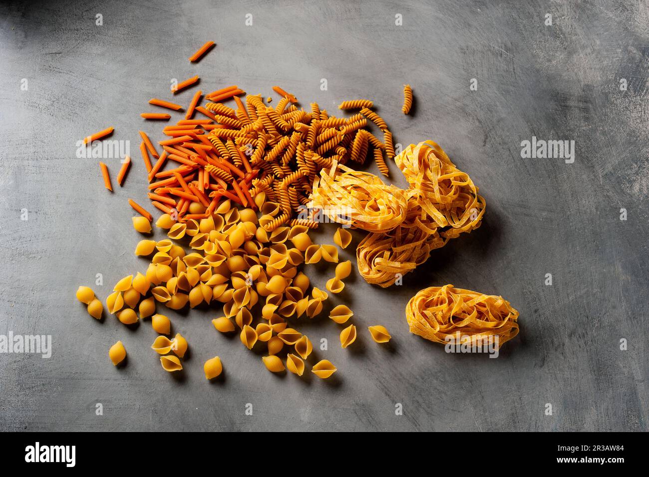 Raw pasta selection Stock Photo - Alamy