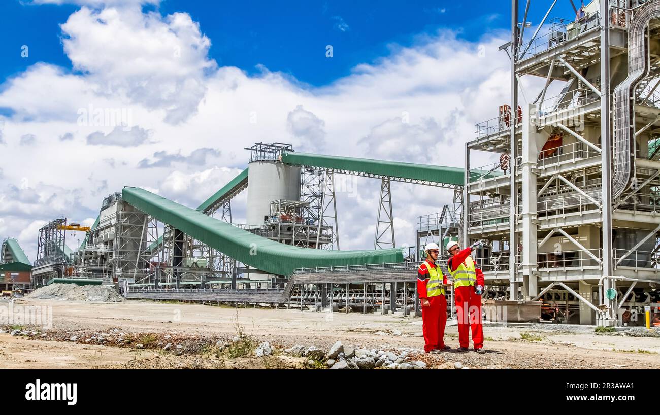 Conveyor belt transporting Platinum ore for processing with mining ...