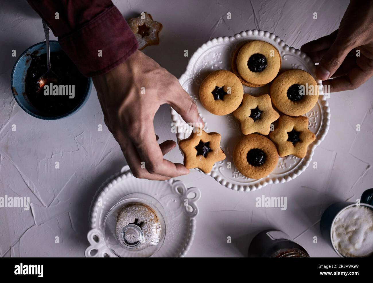 Top view hand placing sweet hi-res stock photography and images - Alamy