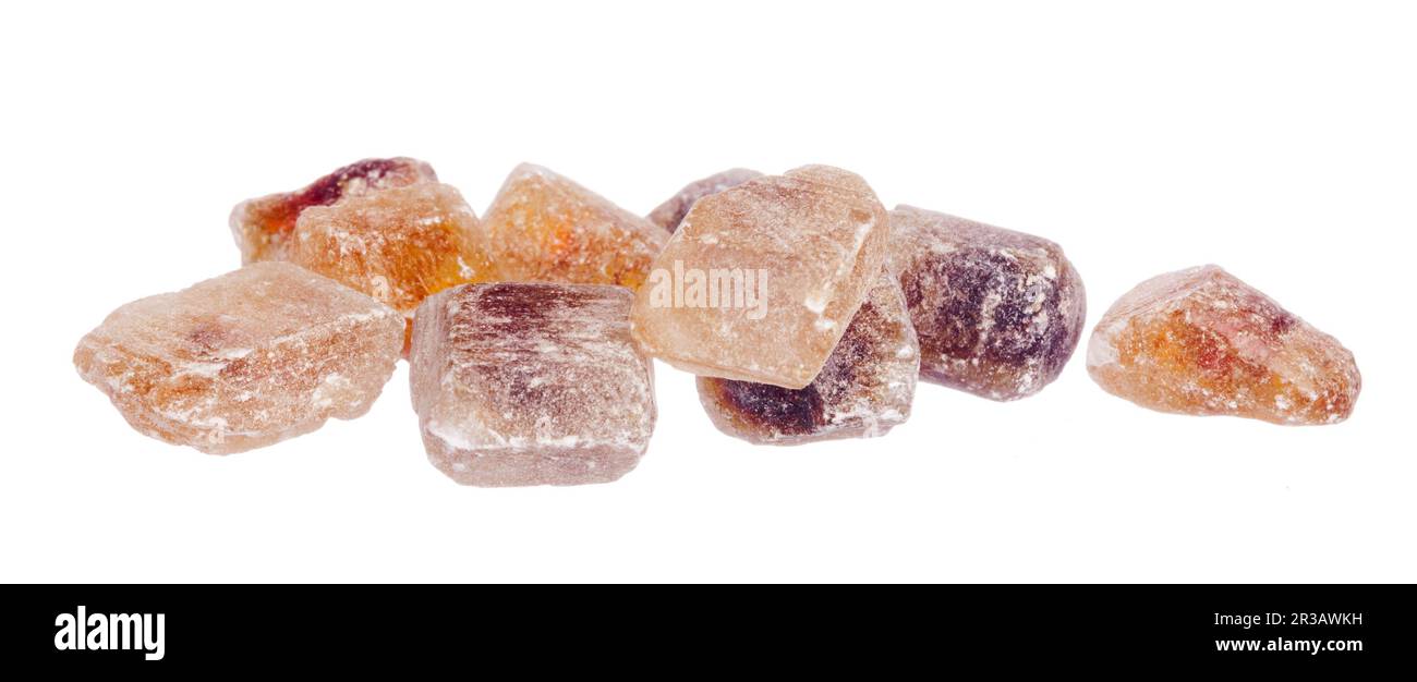 Pile of brown granulated sugar isolated on white background Stock Photo ...