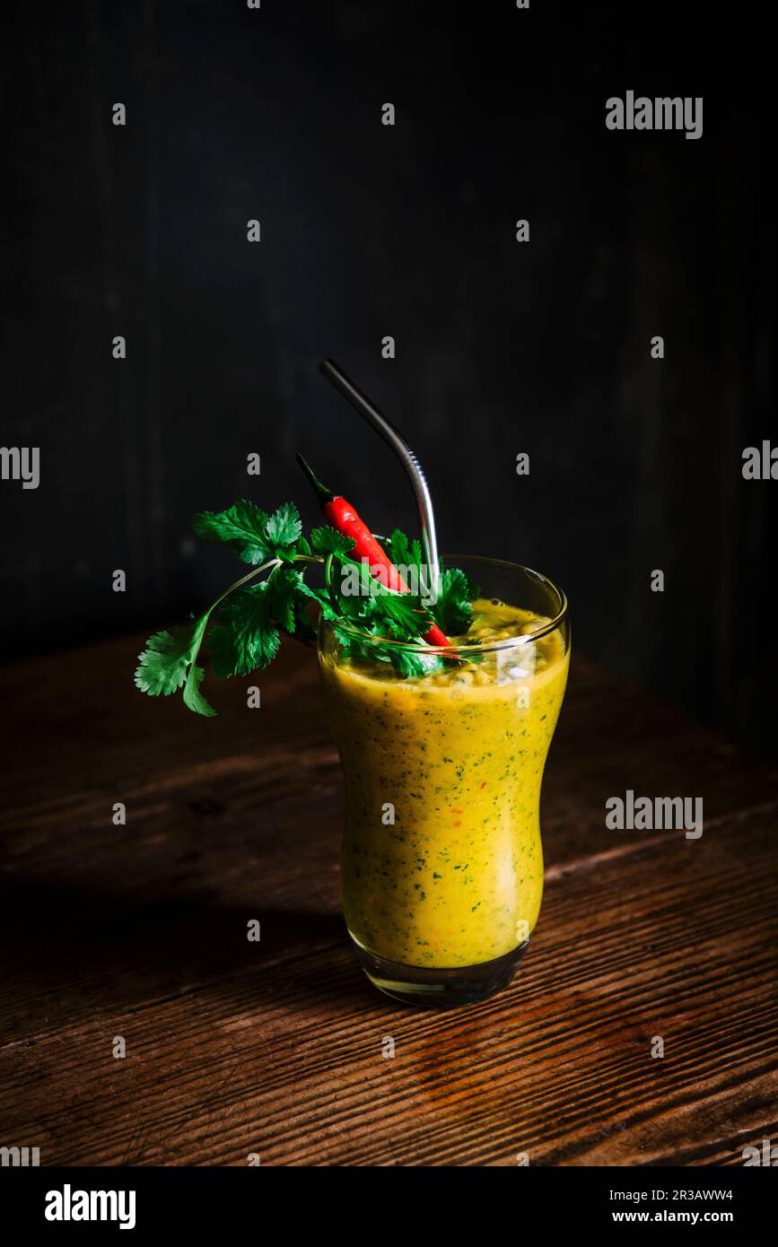 Mango, Chili, Cilantro and Passion Fruit Smoothie Stock Photo - Alamy