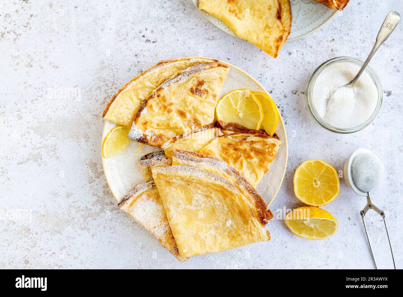 Crepes with lemon sugar hi-res stock photography and images - Alamy