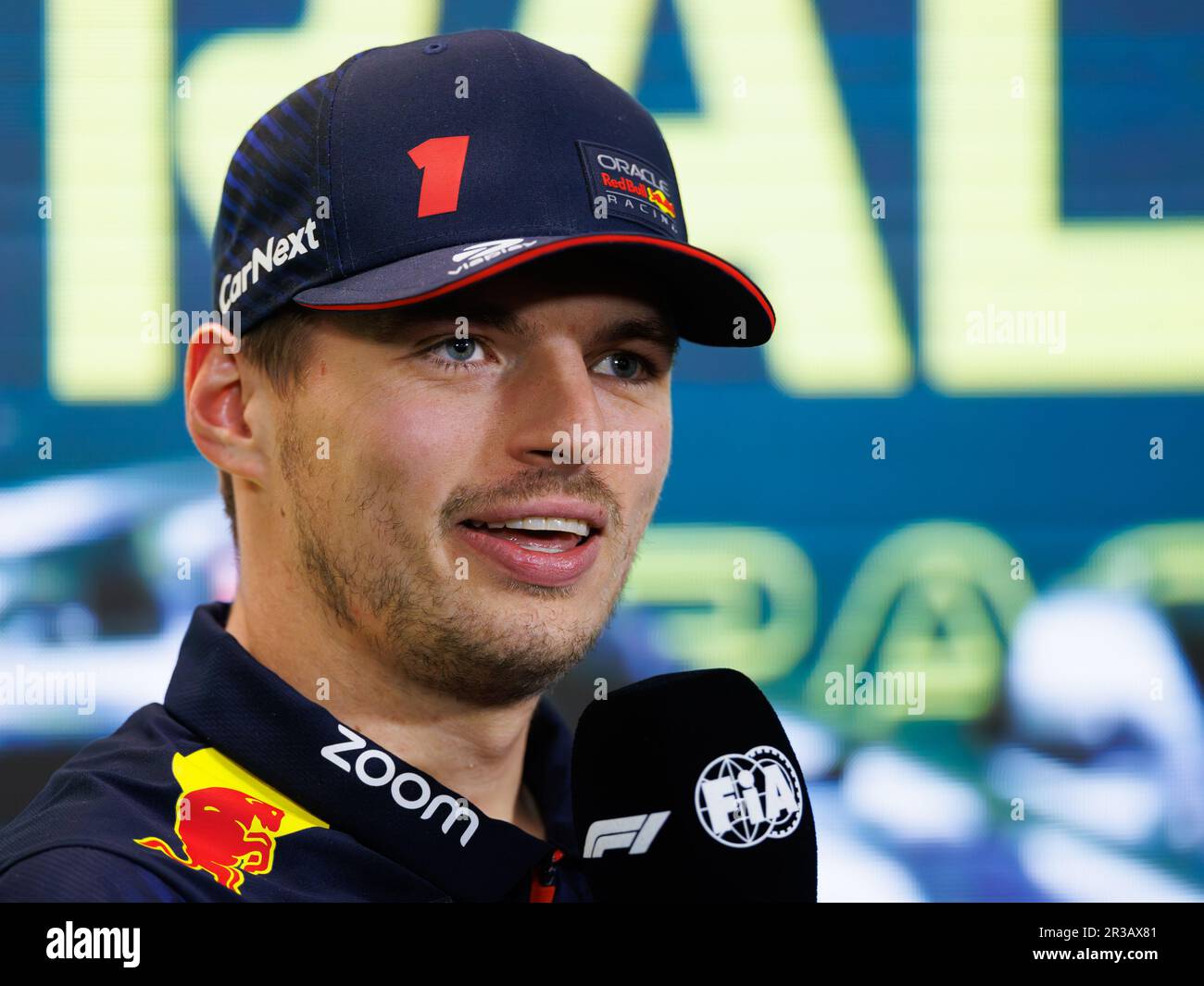 Max Verstappen (NED) of team Red Bull during a presser at the ...