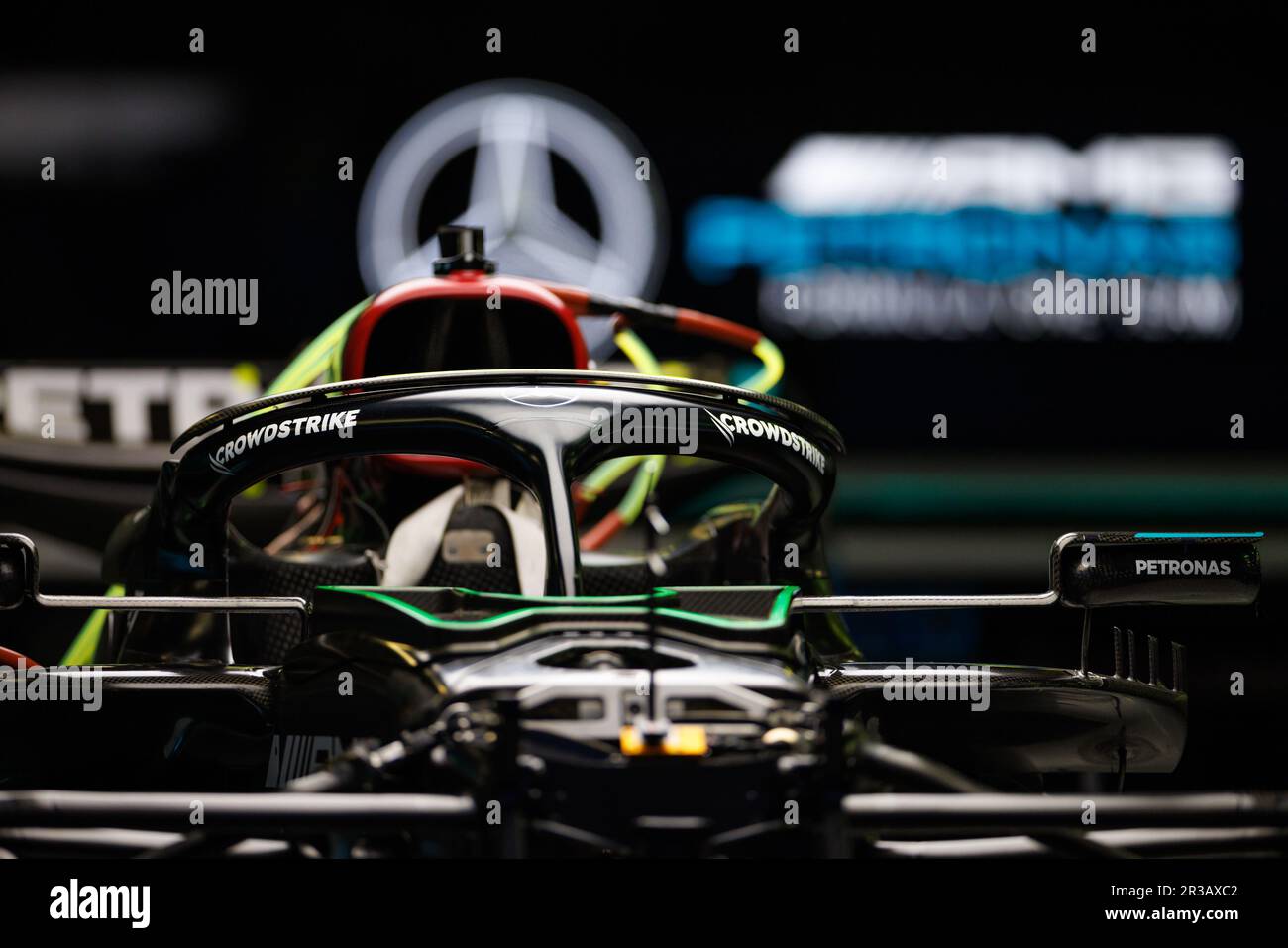 Albert Park, 20230329 The Mercedes W14 on display in pit lane during ...
