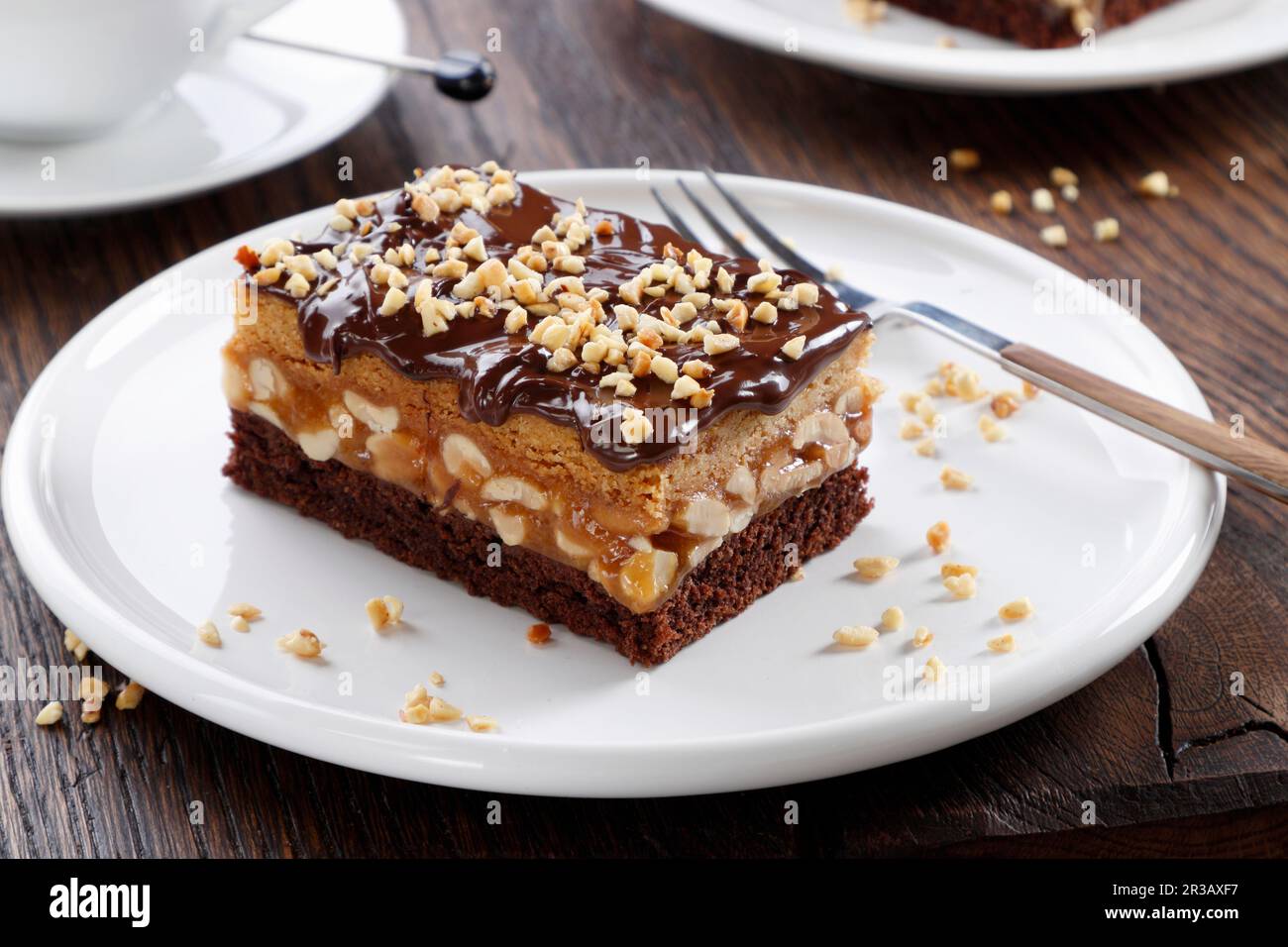 Chocolate nut cake with chocolate coating Stock Photo - Alamy