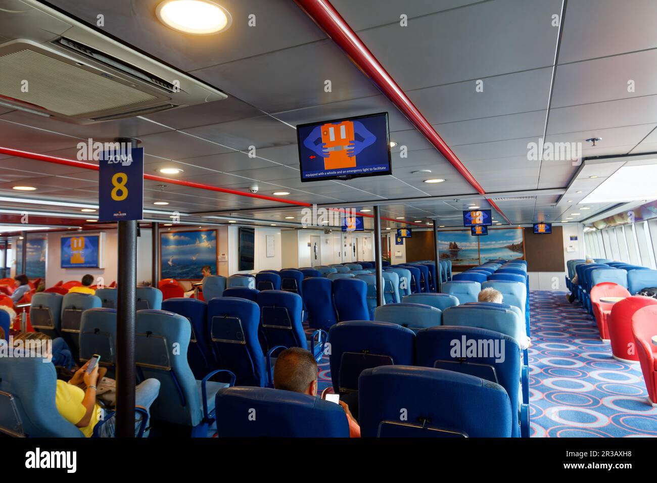 Interior of the passenger cabin of the ferry Stock Photo - Alamy