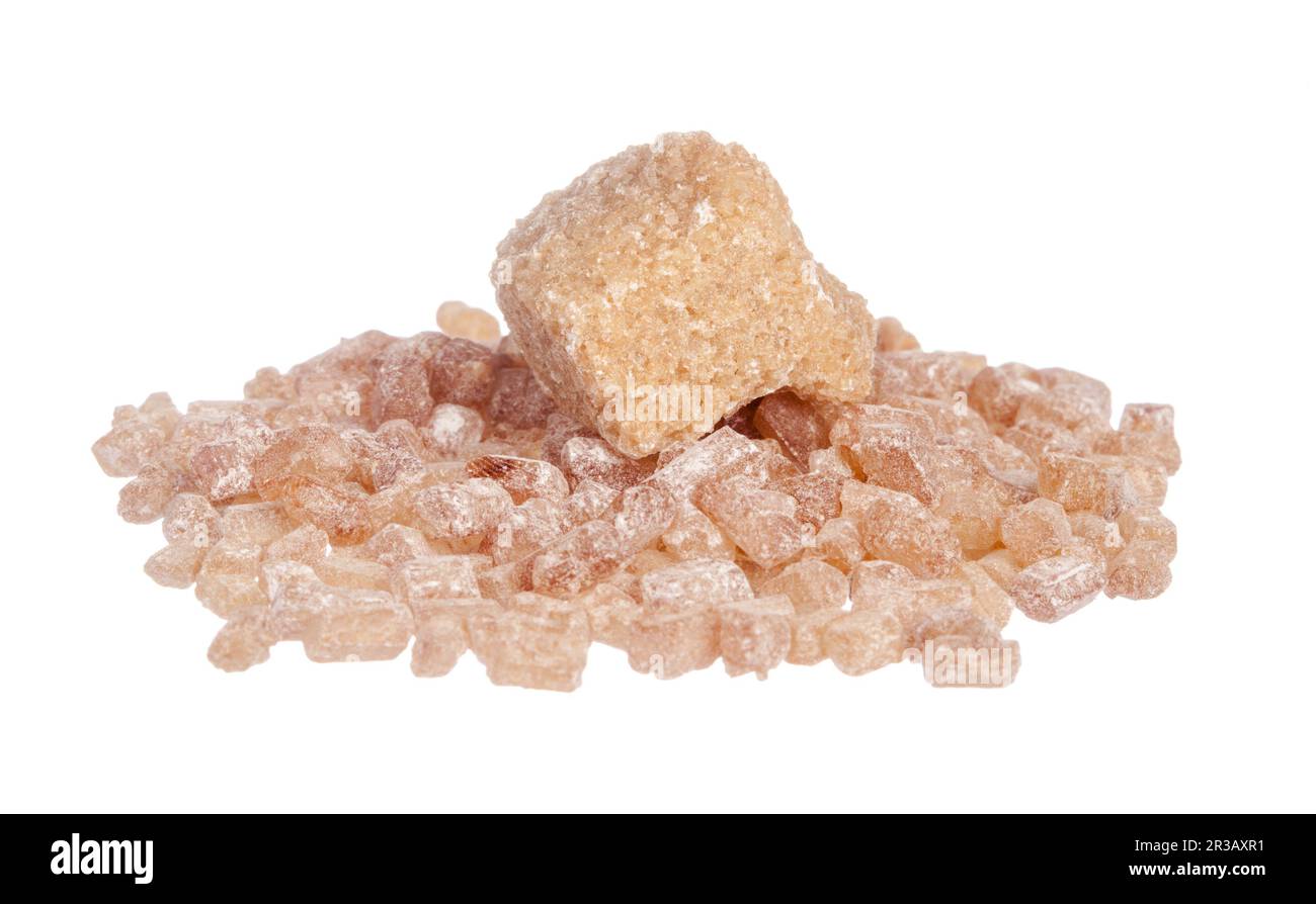 sugar cubes and sugar-sand on a white background Stock Photo - Alamy