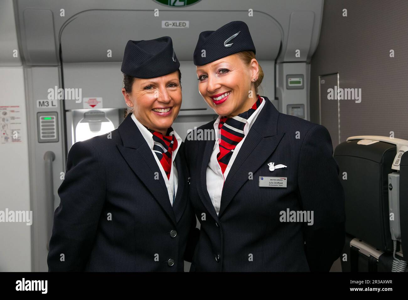 Two female Cabin Crew from the Ambassador team, on board an Airbus A380 ...