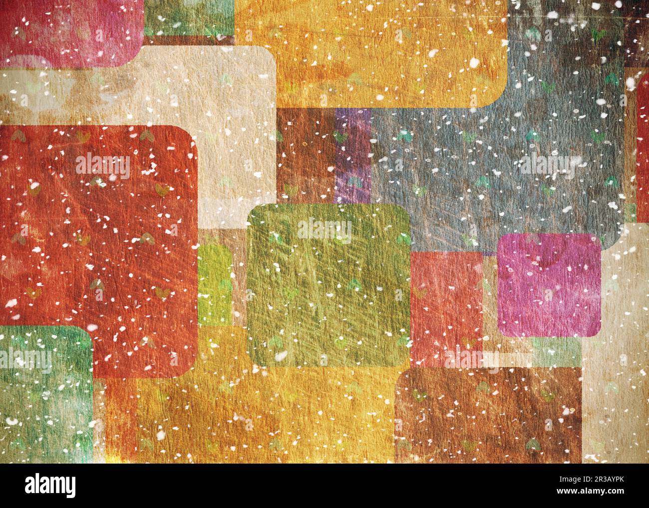 Abstract paper background with colorful squares of different sizes ...