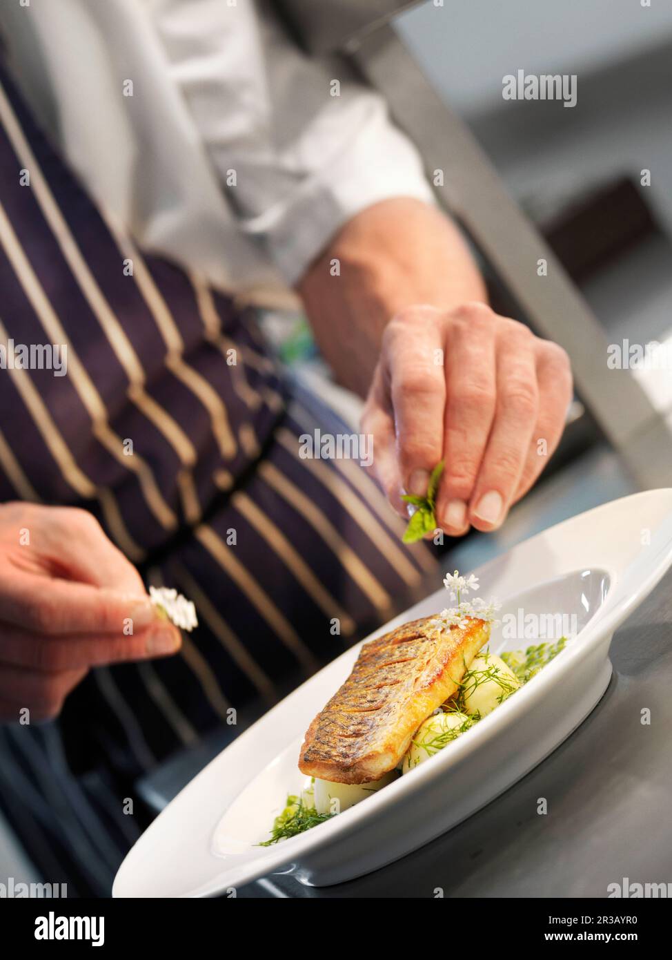 Garnishing fish hi-res stock photography and images - Alamy