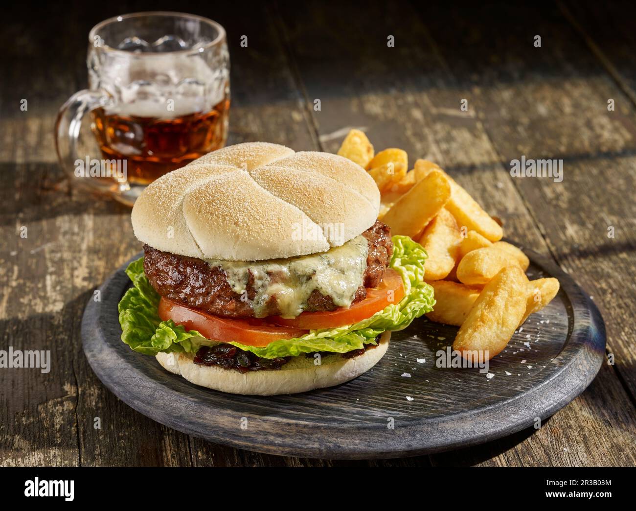 Beef, onion, stilton, bap, caramelised onion chutney, tomato, lettuce ...