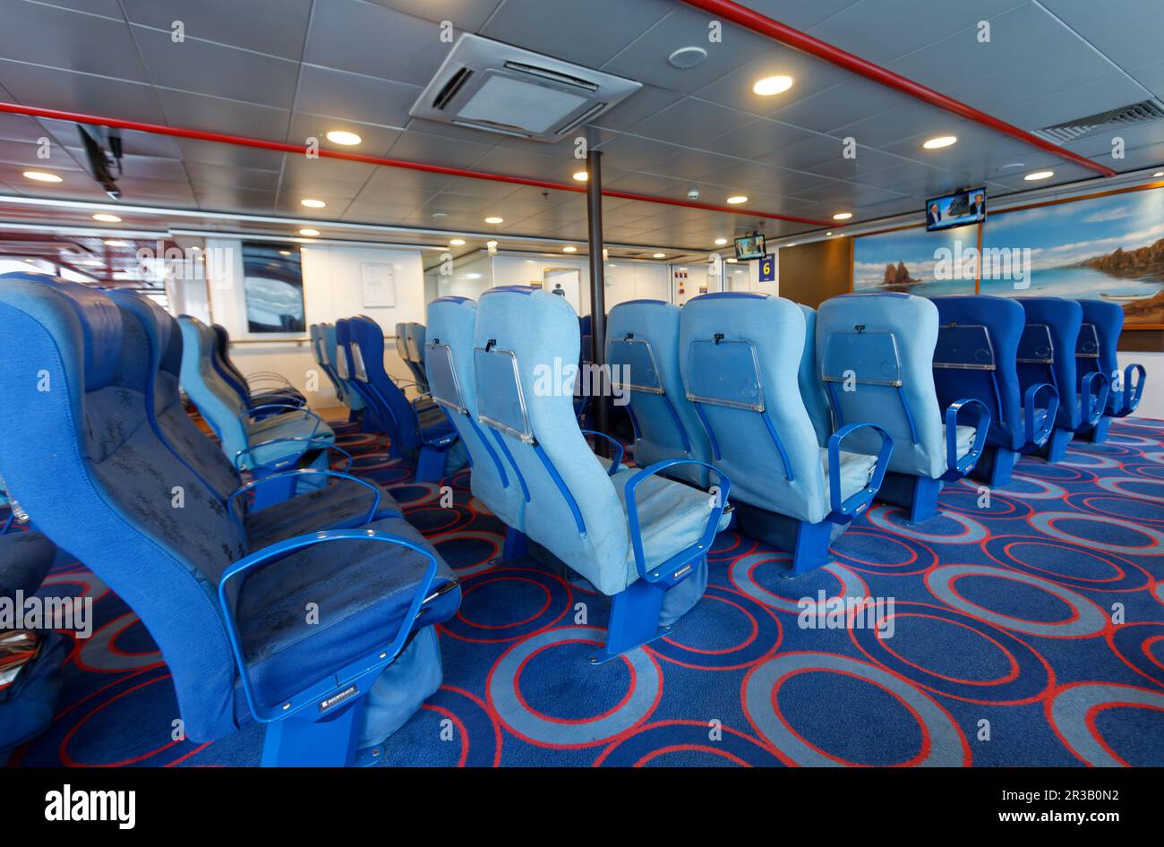 Interior of the passenger cabin of the ferry Stock Photo - Alamy
