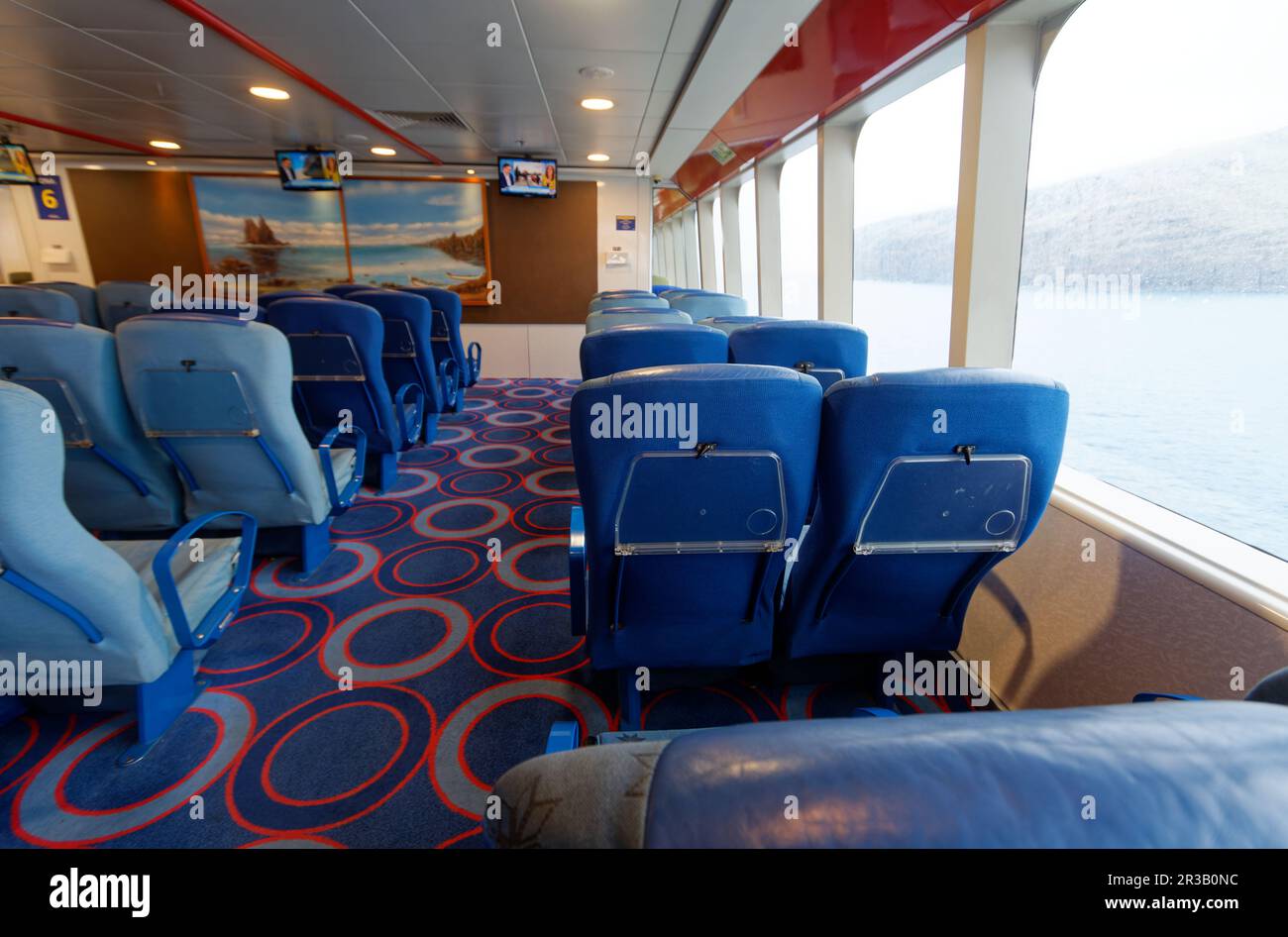 Interior of the passenger cabin of the ferry Stock Photo - Alamy