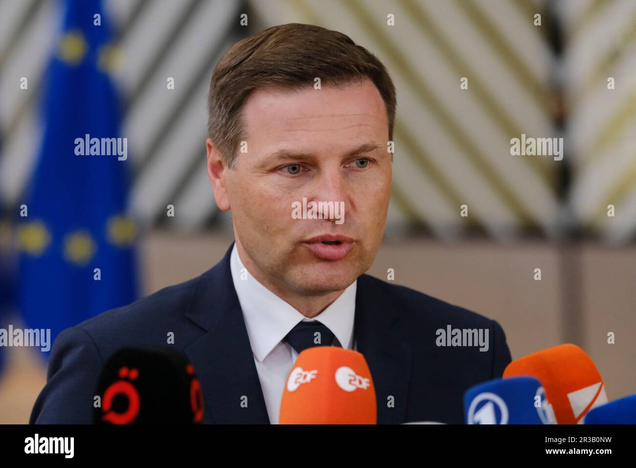 Brussels, Belgium. 23rd May, 2023. Hanno Pevkur, Minister for Defence ...