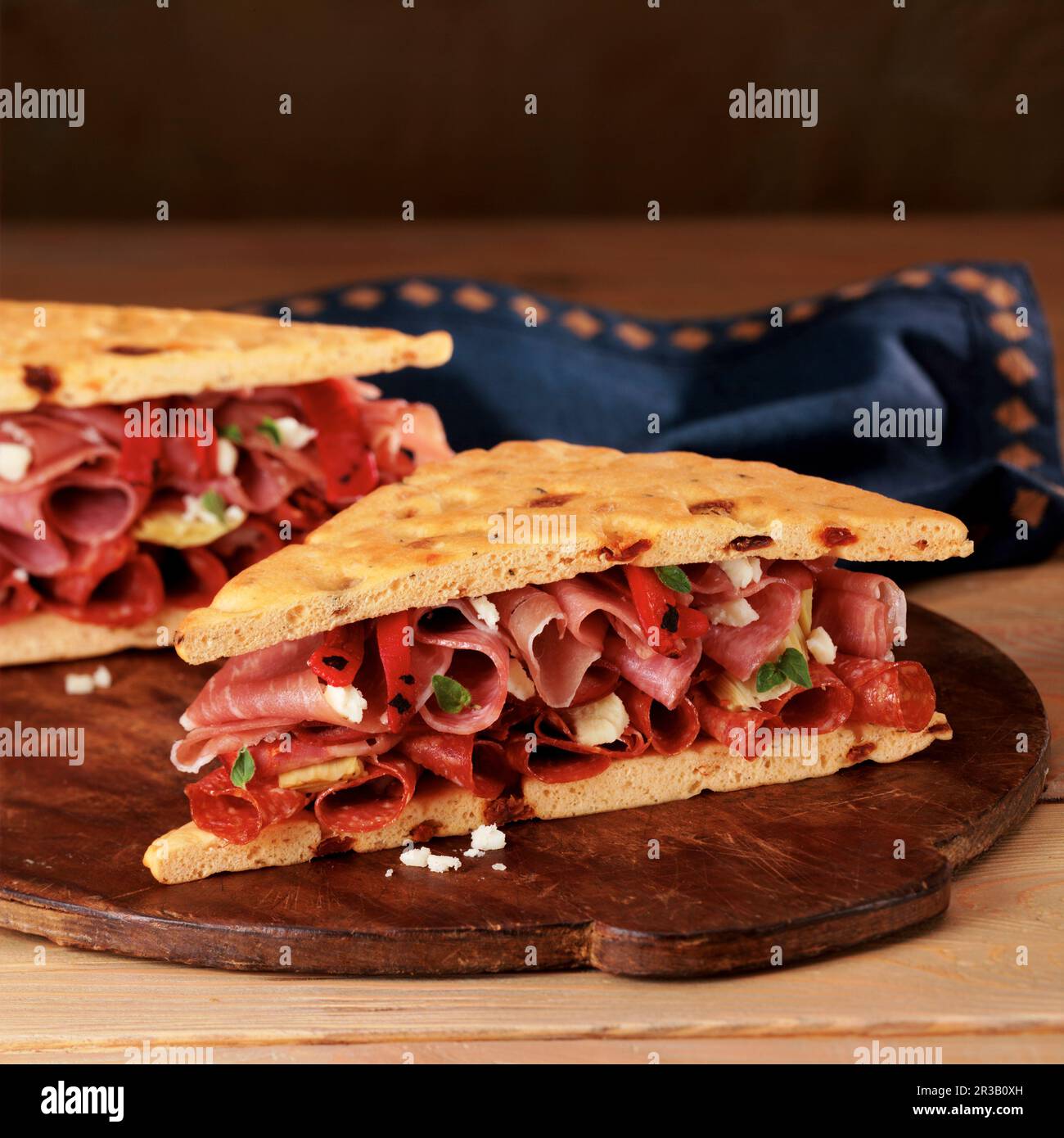Italian Robusto Sandwich on an herbed flatbread Stock Photo - Alamy