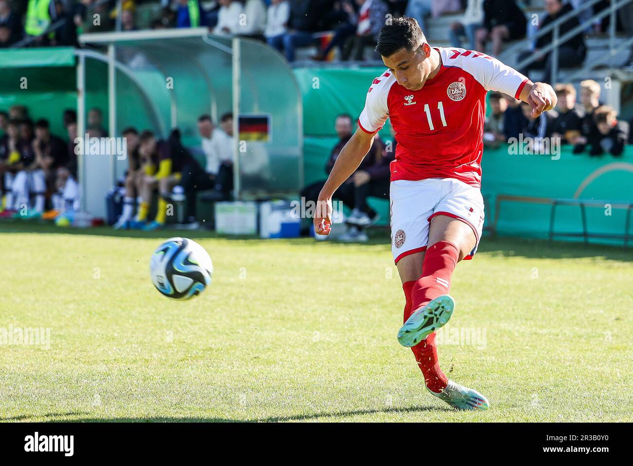 Wolfsburg, Germany. 08th, May 2023. Adam Daghim (11) of Denmark seen ...