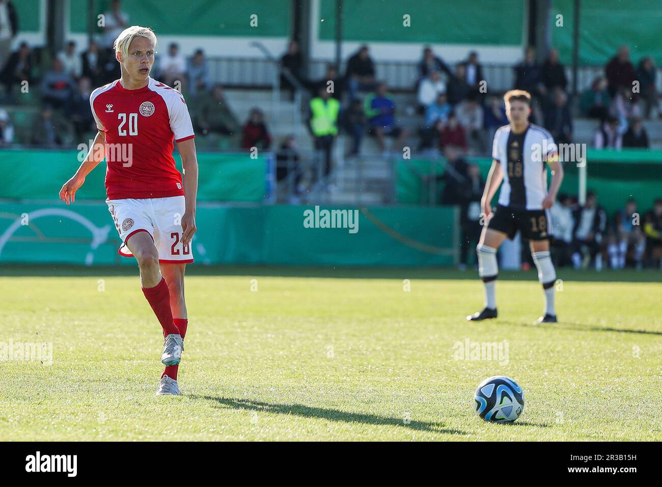 Wolfsburg, Germany. 08th, May 2023. Oscar Hojlund (20) of Denmark seen ...