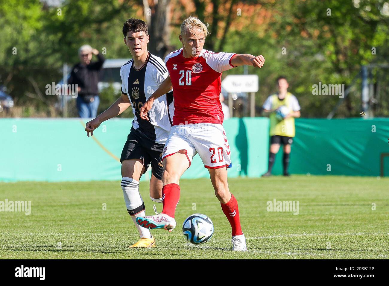 Wolfsburg, Germany. 08th, May 2023. Oscar Hojlund (20) of Denmark seen ...