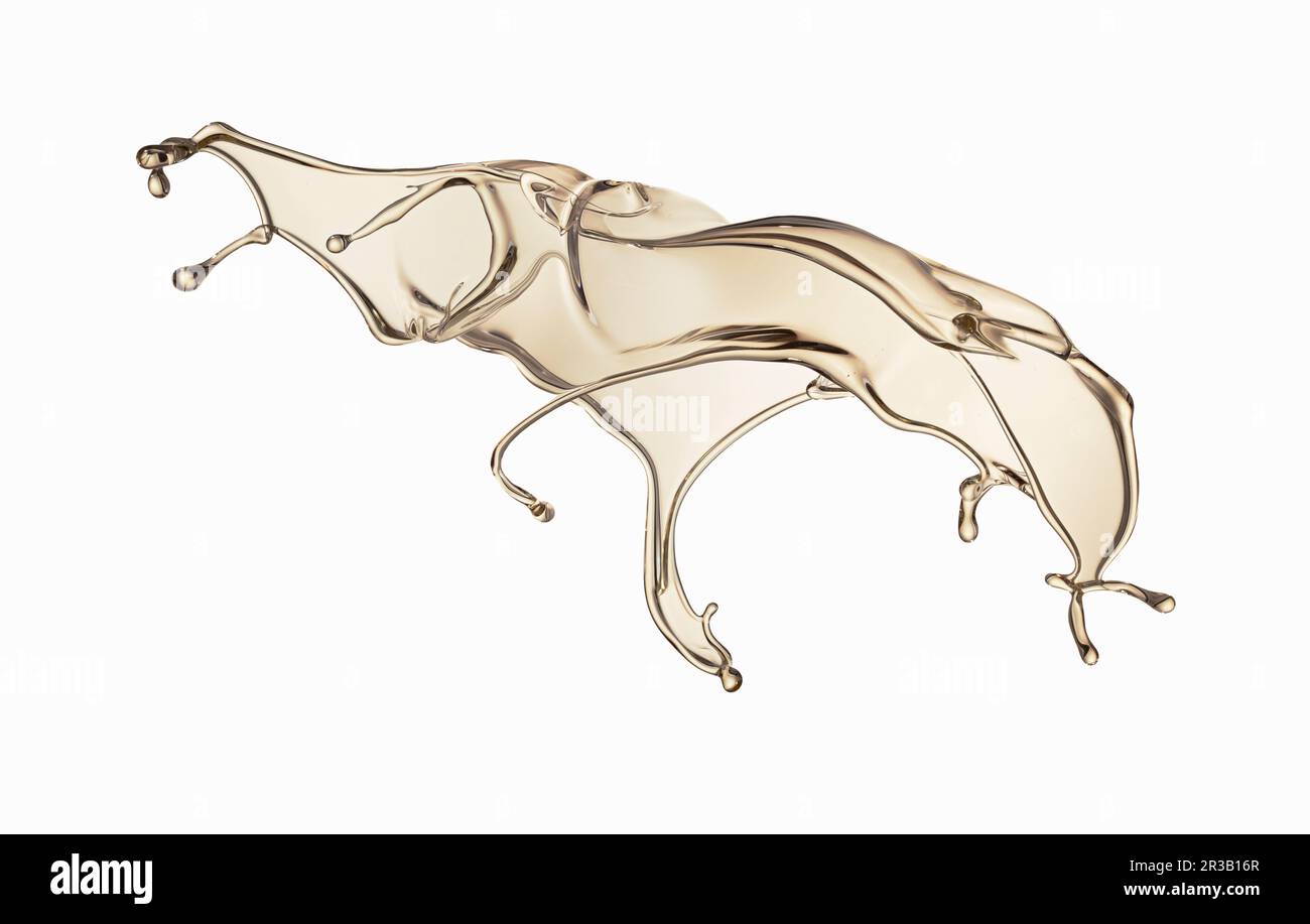 A splash of oil against a white background Stock Photo - Alamy