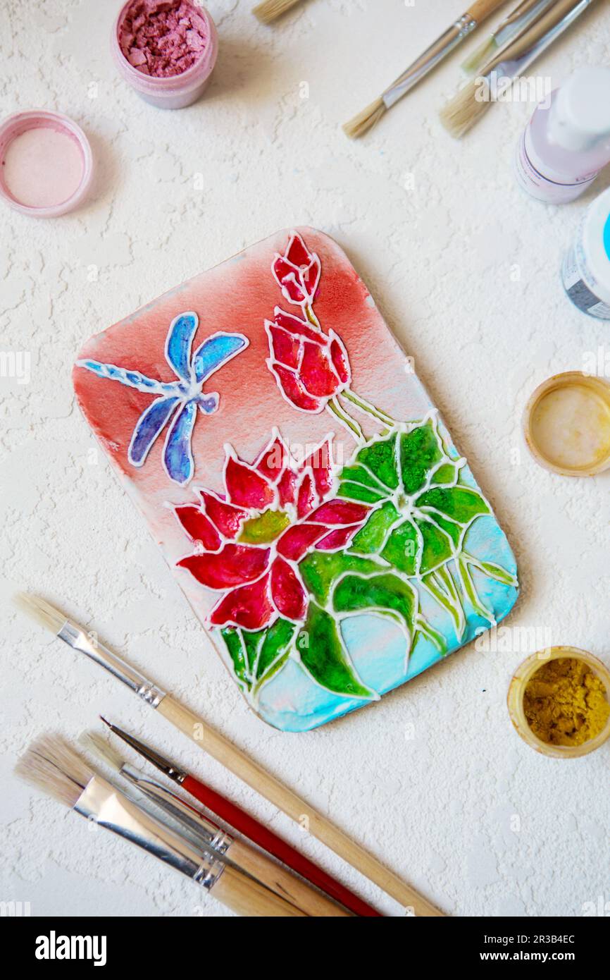 Painted gingerbread on a white background. Gingerbread in flat lay ...