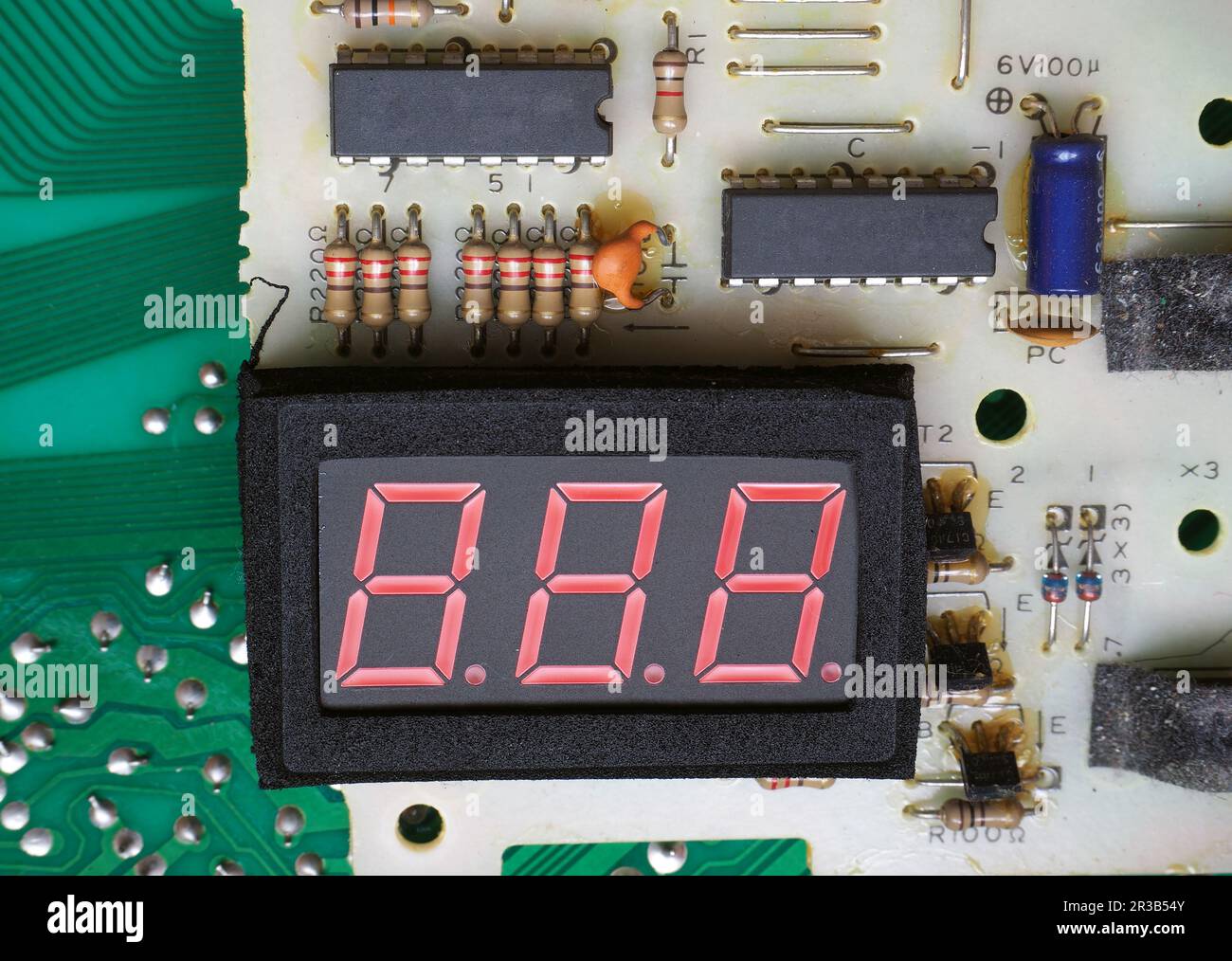 Three-digit blank display on electronic circuit board Stock Photo - Alamy