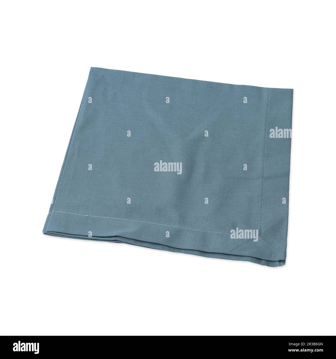 Folded blue tissue napkin isolated over white background Stock Photo ...